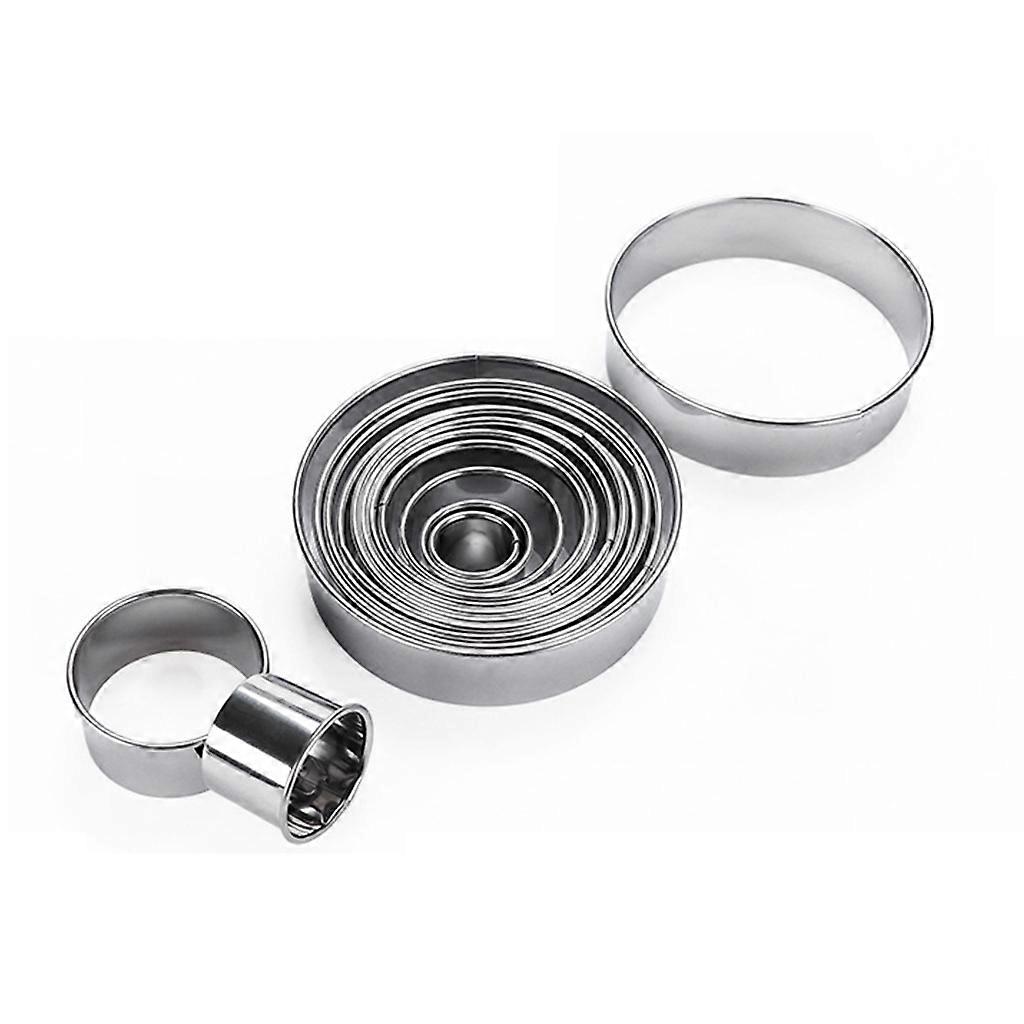 14 Pack Round Cookie Cutter Set Mousse Rings Biscuit Moulds Cookie ...