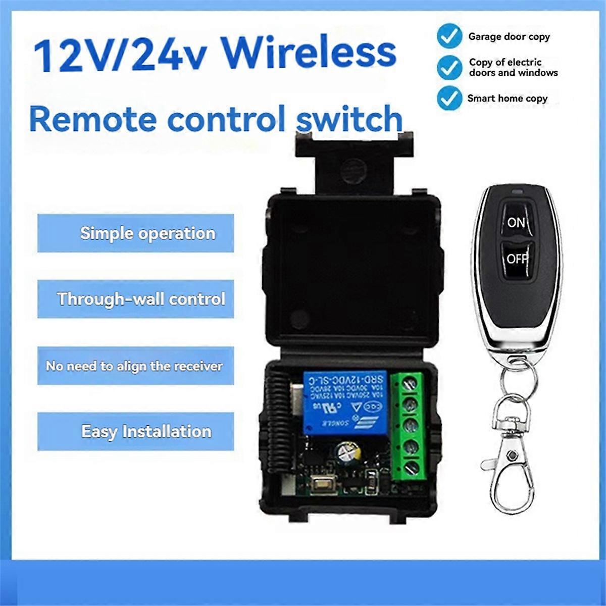 433MHz Wireless Remote Control Switch RF Relay 12V Remote Control ...