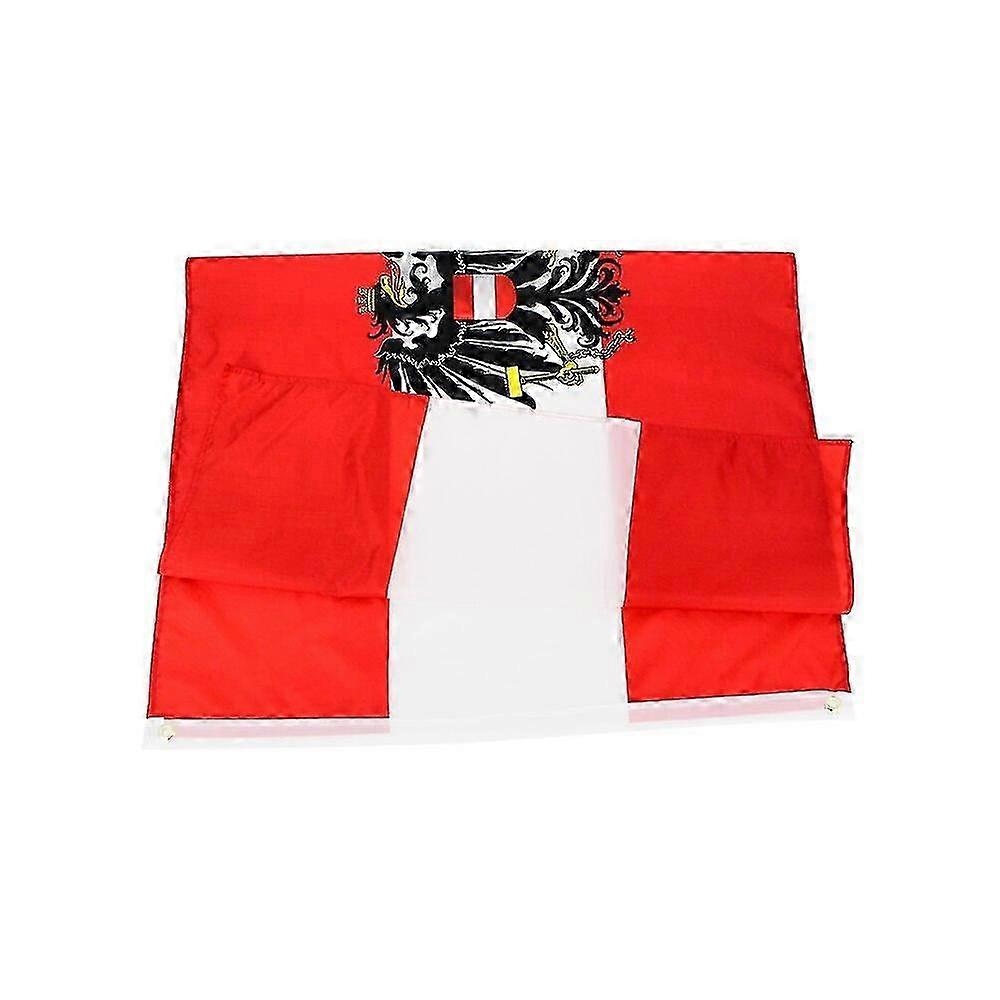 Austria National Flag with Eagle Emblem & Coat of Arms - 90x150cm Country Banner | Fruugo UK