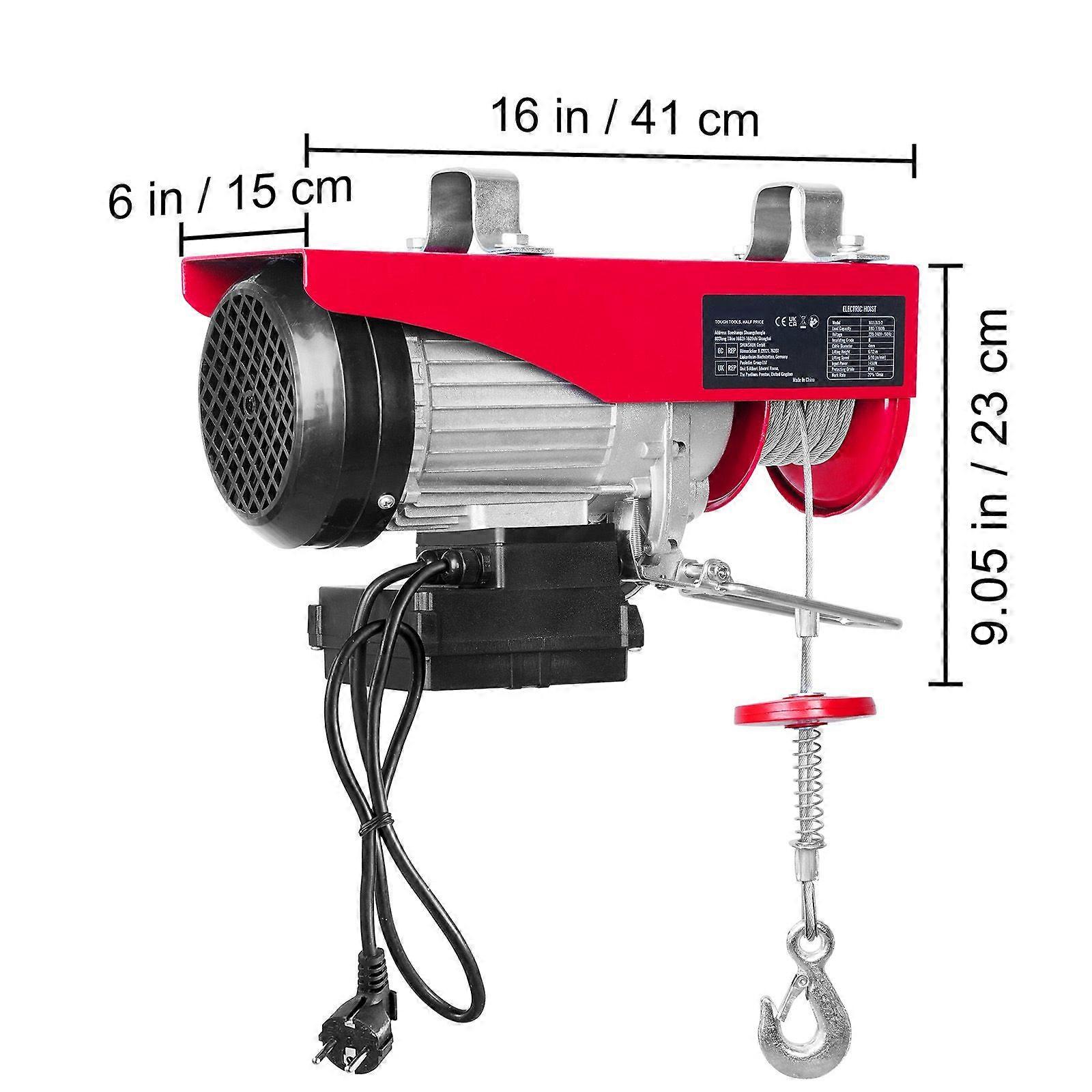 Electric Hoist, 1760 lbs, 1450W 220V Electric Steel Wire Winch with ...