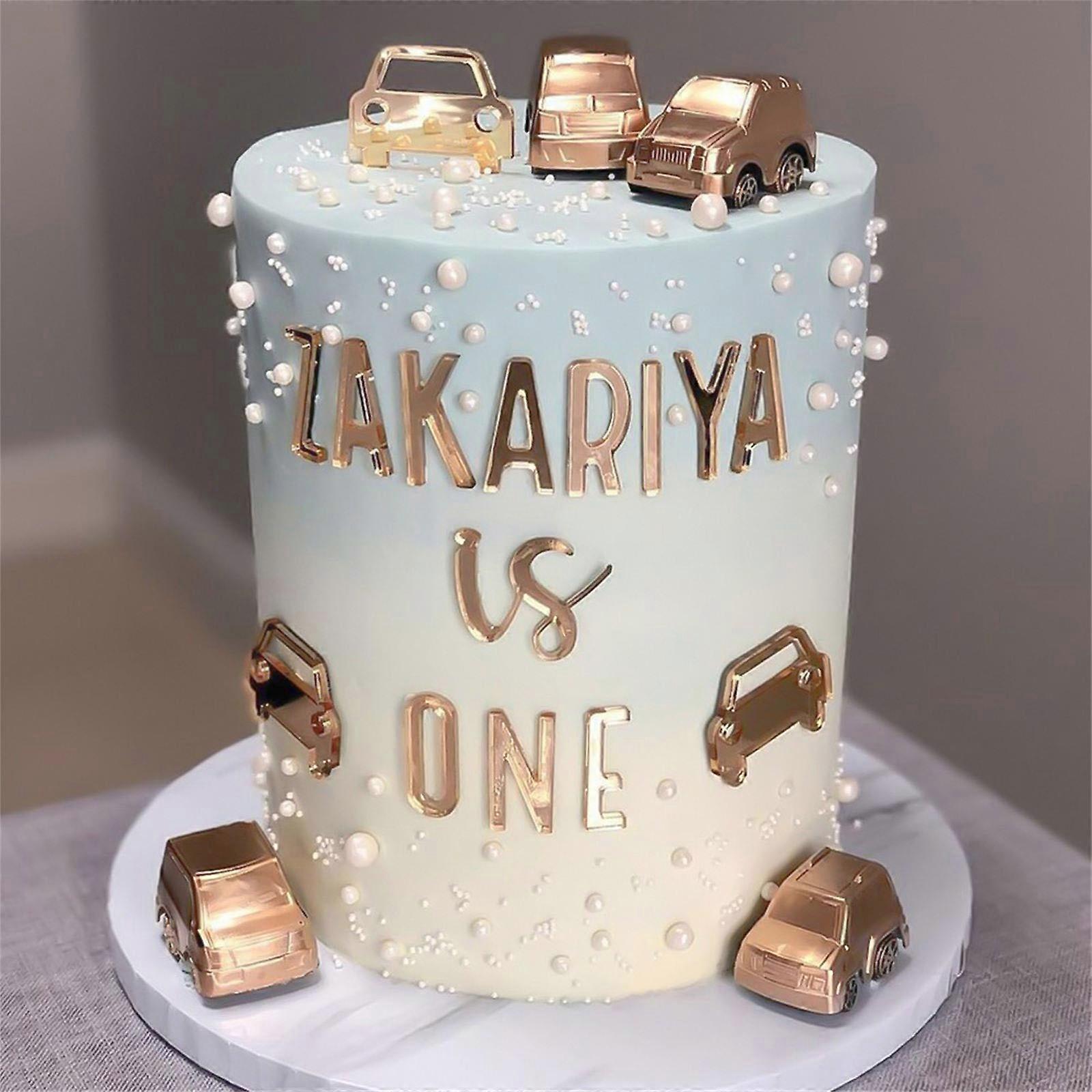 Elegant Gold Acrylic Letter Cake Toppers Set, 26Pieces Alphabets ...