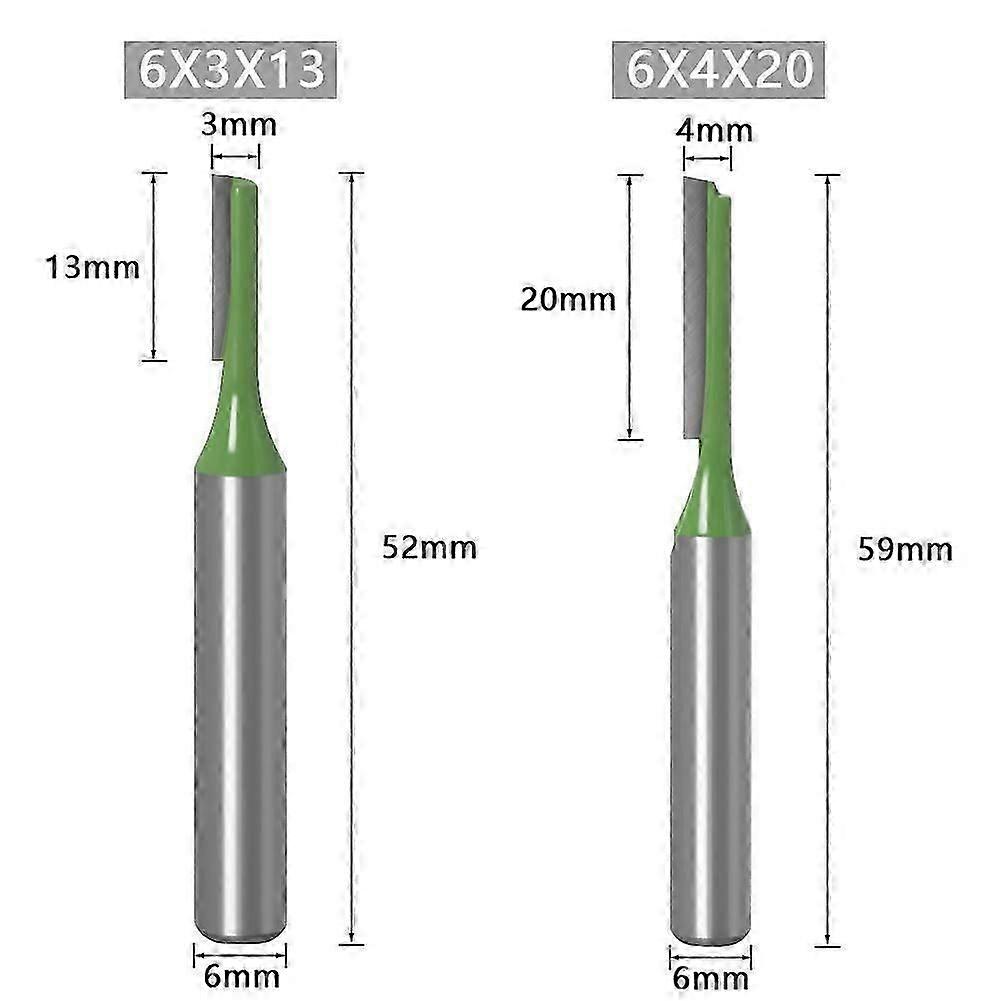 7pcs 6mm shank router straight cutter with carbide cutting edges ...
