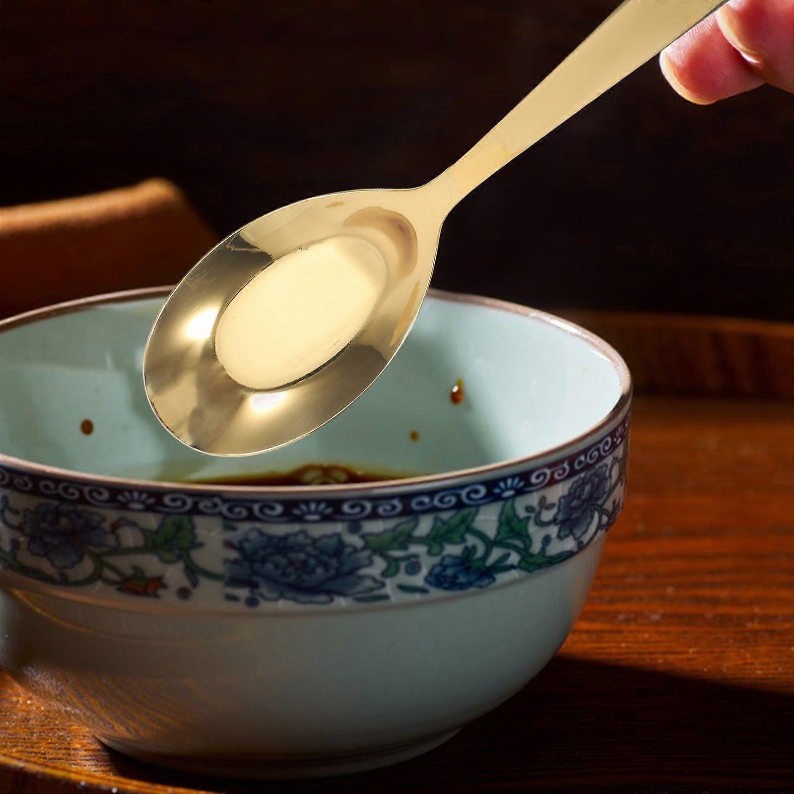 Stainless Steel Soup Spoon Ramen Spoons Dinner Table Spoon Bowl Spoons ...