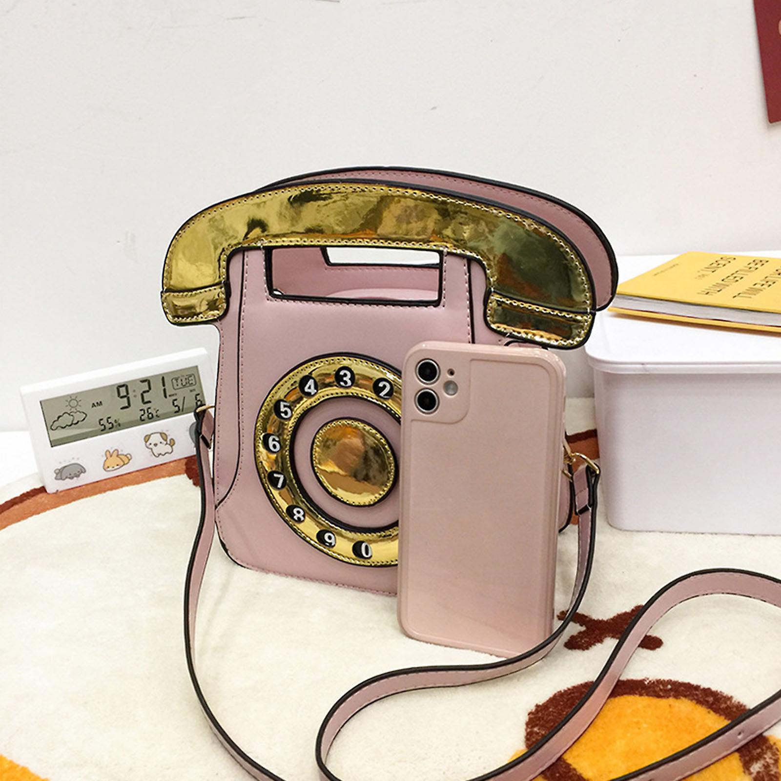 Women Telephone Shaped Handbag and Purses Retro Phone Top-Handle ...