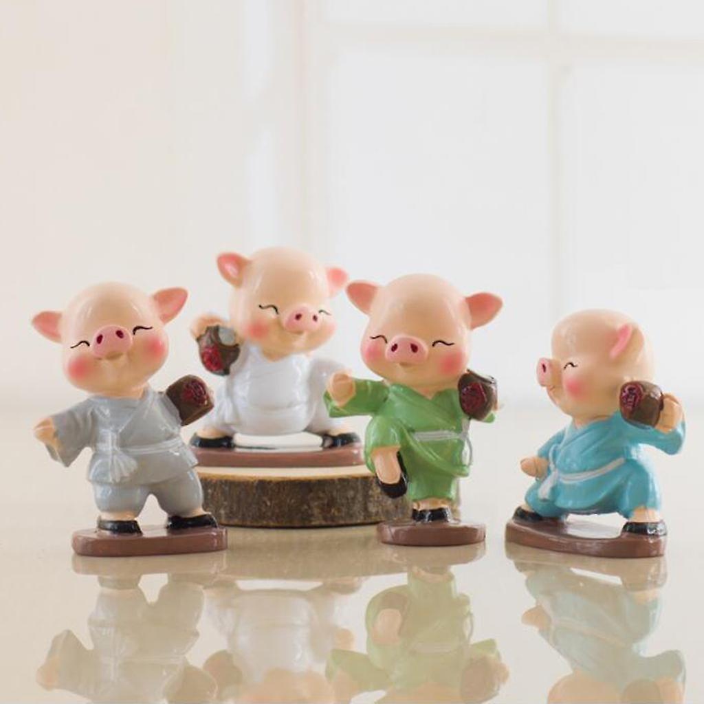 Resin Drunken Master Pig Statue Sculpture Handcrafts Cartoon Home ...