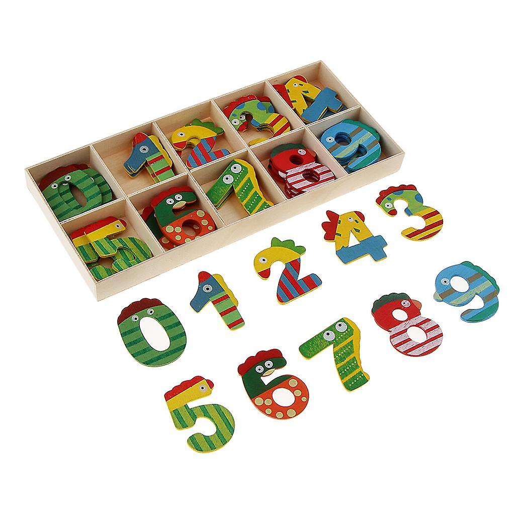 40 Pcs / Set Children Wooden Number Craft For Kids Mix Color Cute ...
