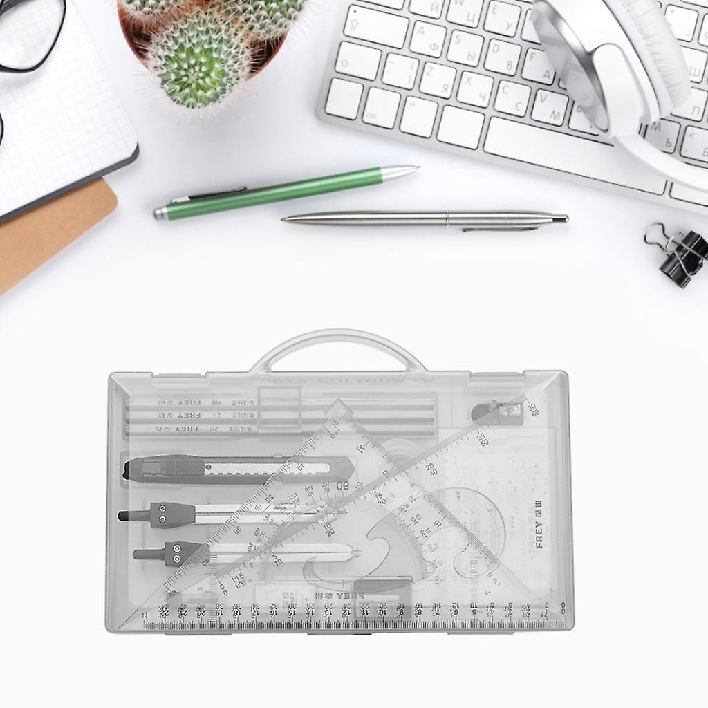 Geometry Set with Divider,Set Squares,Drawing Square,Compasses and ...