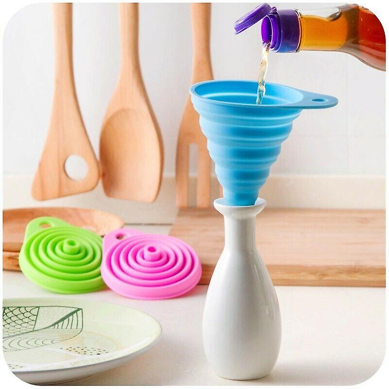 Foldable Funnel Silicone Rubber Collapsible Water Bottle Liquid Oil ...