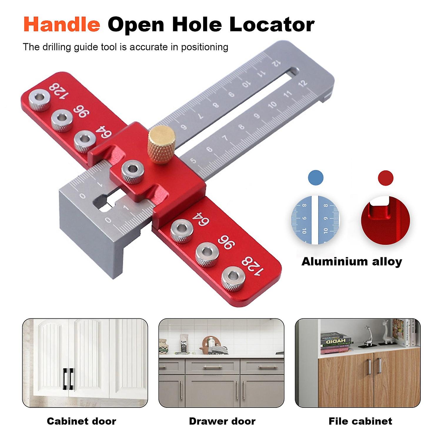 1 Set Cabinet Hardware Jig with Scale Mark Compact Size Precise Door ...