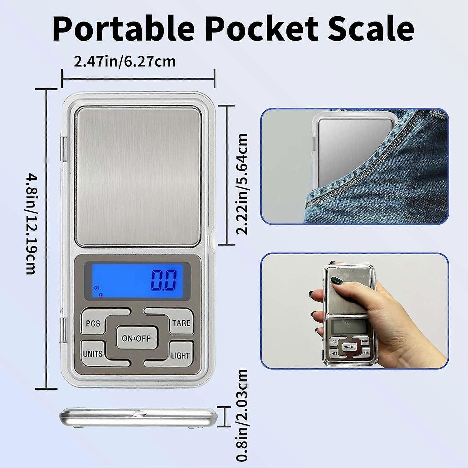 Digital Pocket Scale, Portable Weighing Scale High Precision Kitchen Scales, Mini Pocket Scale ...