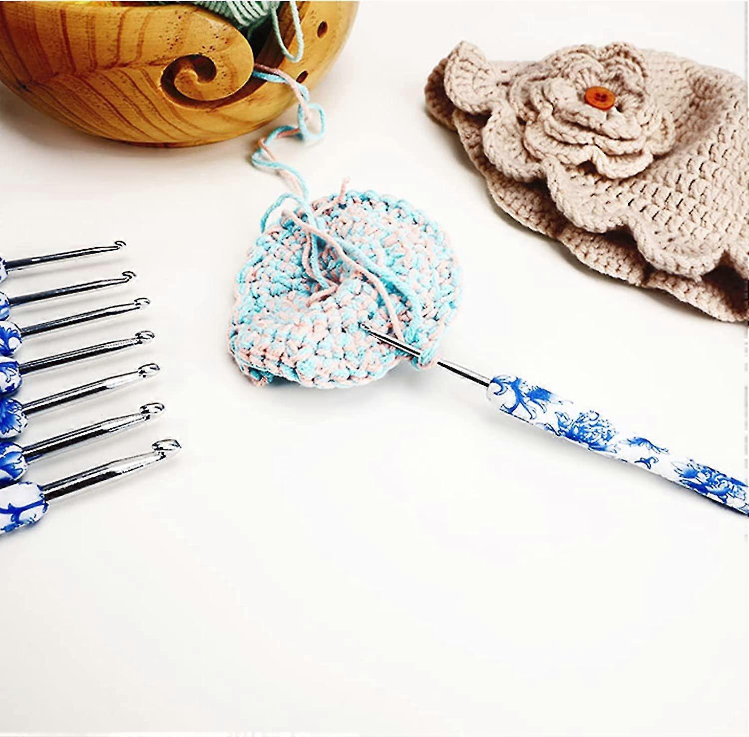 Crochet Hooks Set Arthritis Plastic Handles, Pretty Patterned Crochet ...