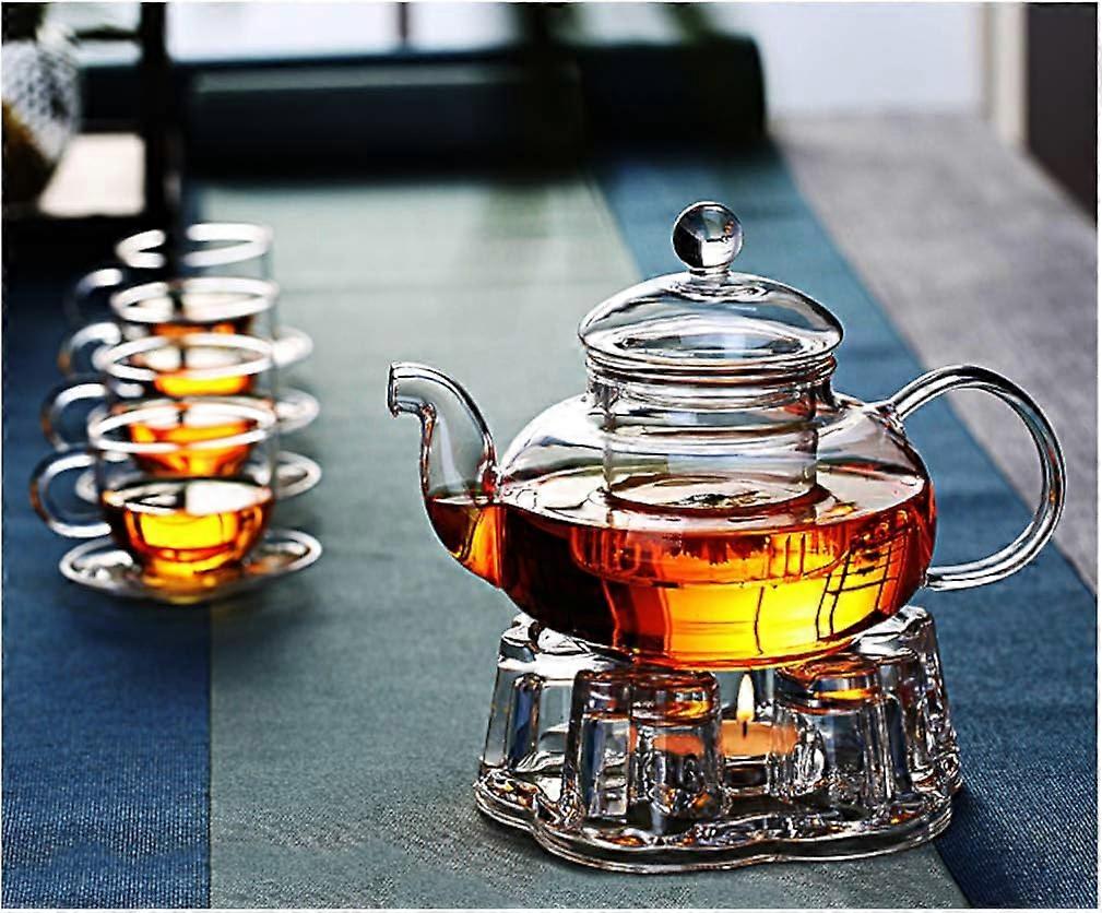Rack1Pcsheart Shaped Glass Base,Universal Solid Crystal Glass Teapot ...