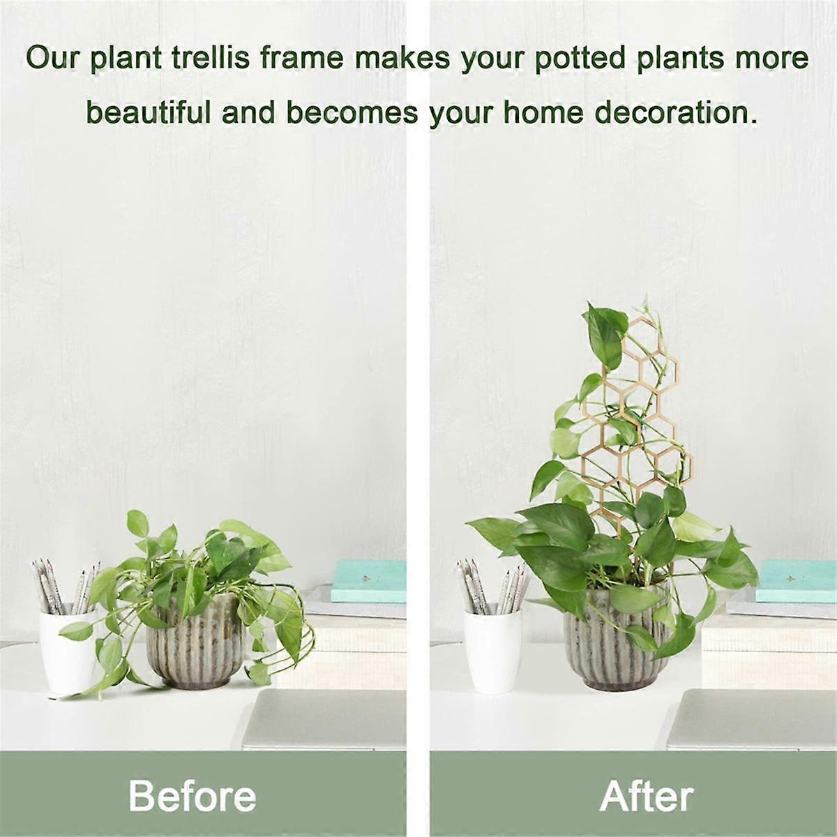 3PCS Wooden Honeycomb Plant Climbing Stand Lattice Climbing Plant Stand ...