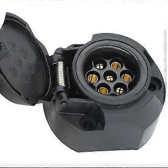 7 Pin 12V European Trailer Socket + Plug Tow Bar Electrics Connector ...