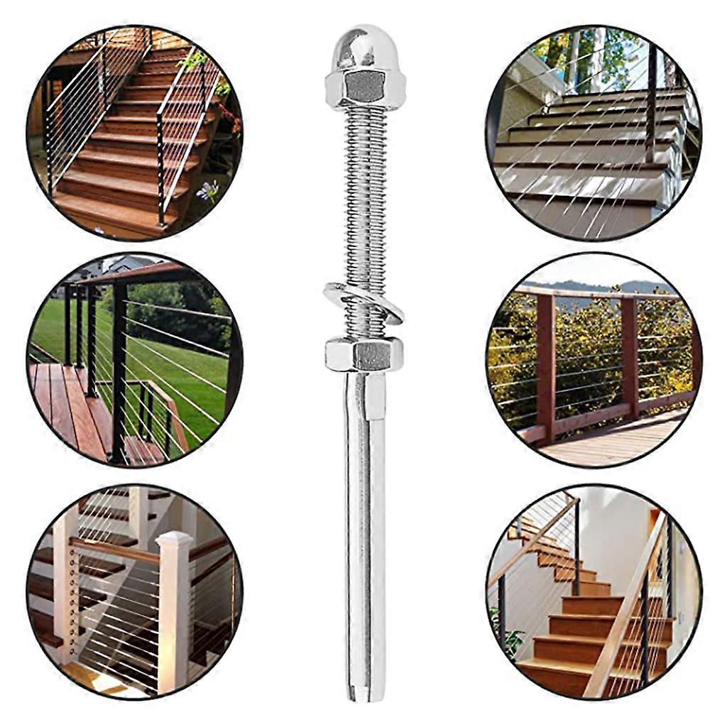 20 Pieces T-316 Cable Railing Kit Stainless Steel Stair Deck Post ...
