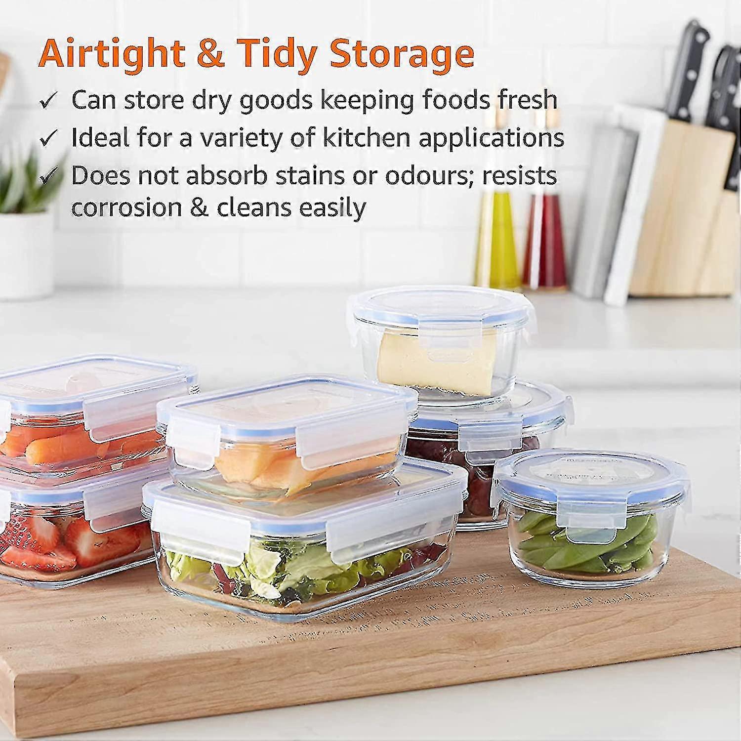 Airtight Food Storage Containers Set with BPA-Free and Lockable Plastic ...