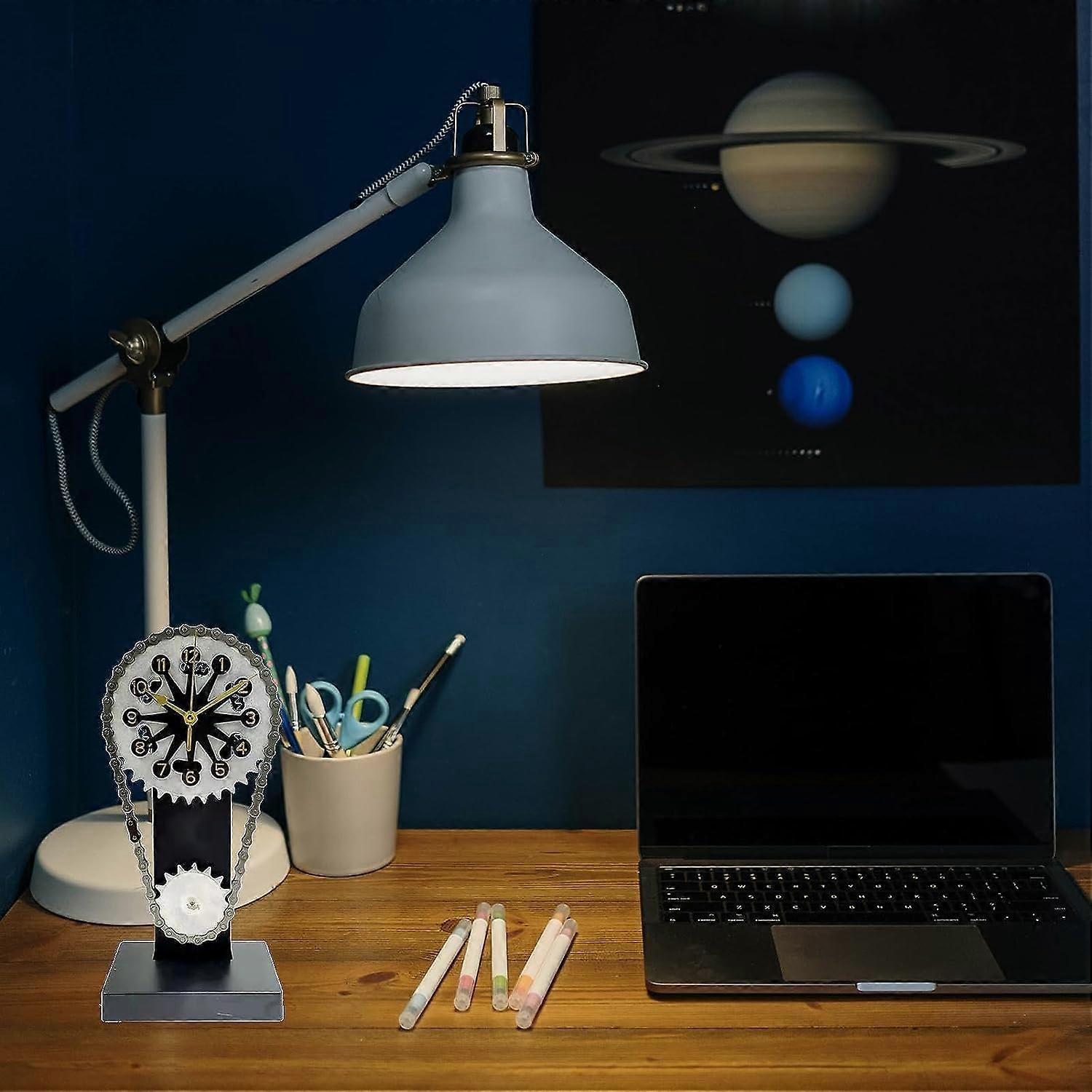 Vintage Rotating Gear Clock Table Clock, Steampunk Clock with Moving ...