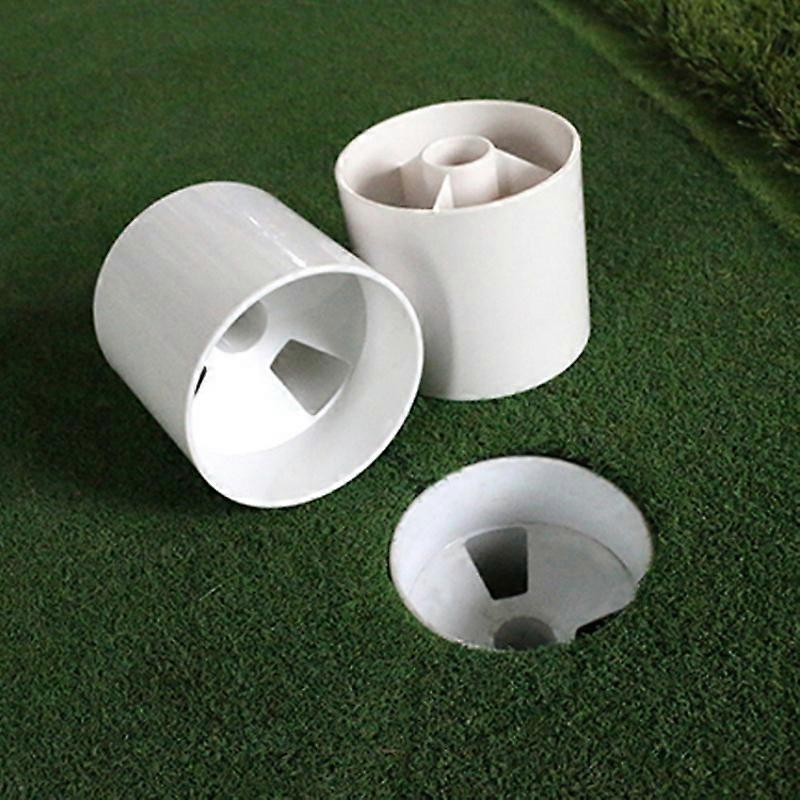 White Plastic Golf Hole Cup Putting Putter Golf Flag Stick Yard Garden ...
