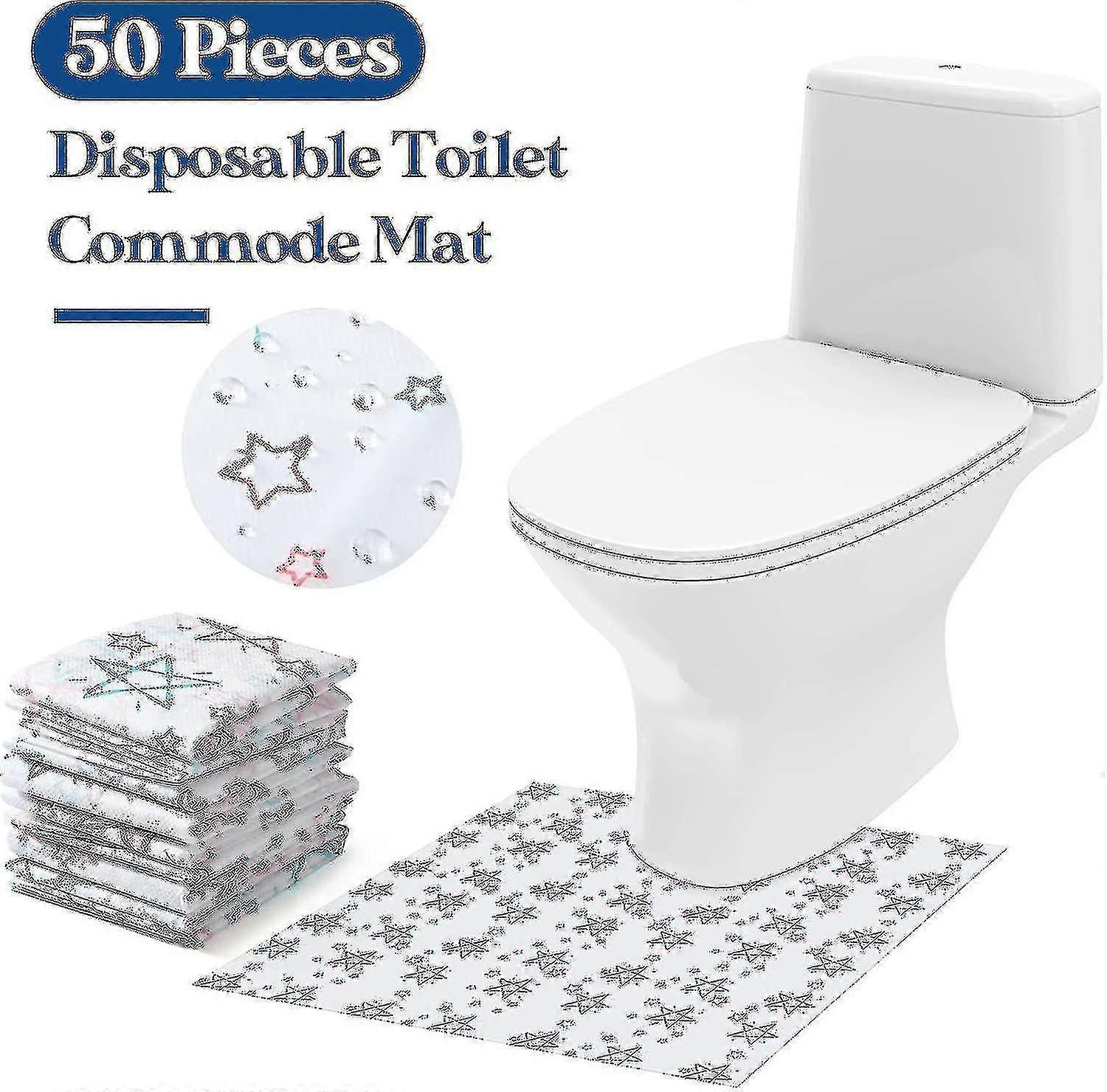 50 Pcs Disposable Toilet Commode Mat Deodorizing Toilet Mats Waterproof ...