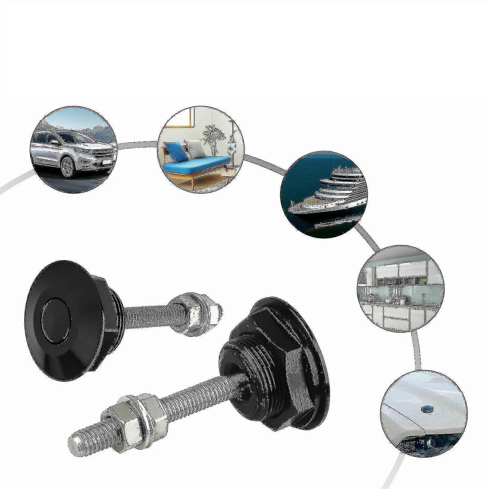 Push Button Quick Release Hood Bonnet Pins Lock Clip Car Bumper Latch ...