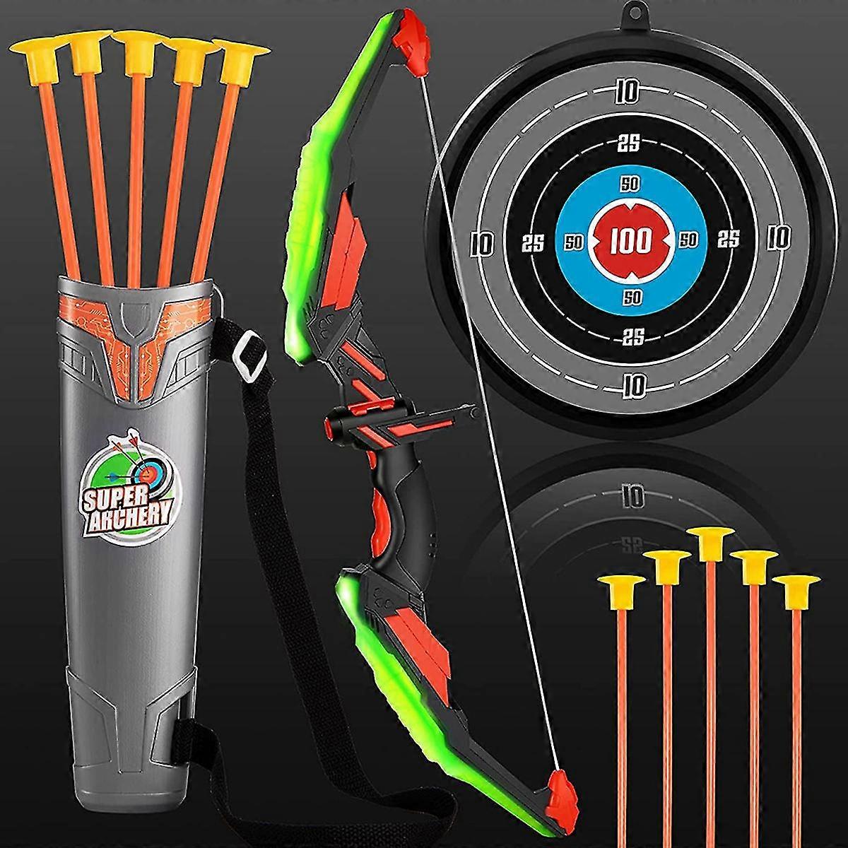 A set of Bow And Archer Set - Archery Toy Set - Led With 13 Suction Cup ...