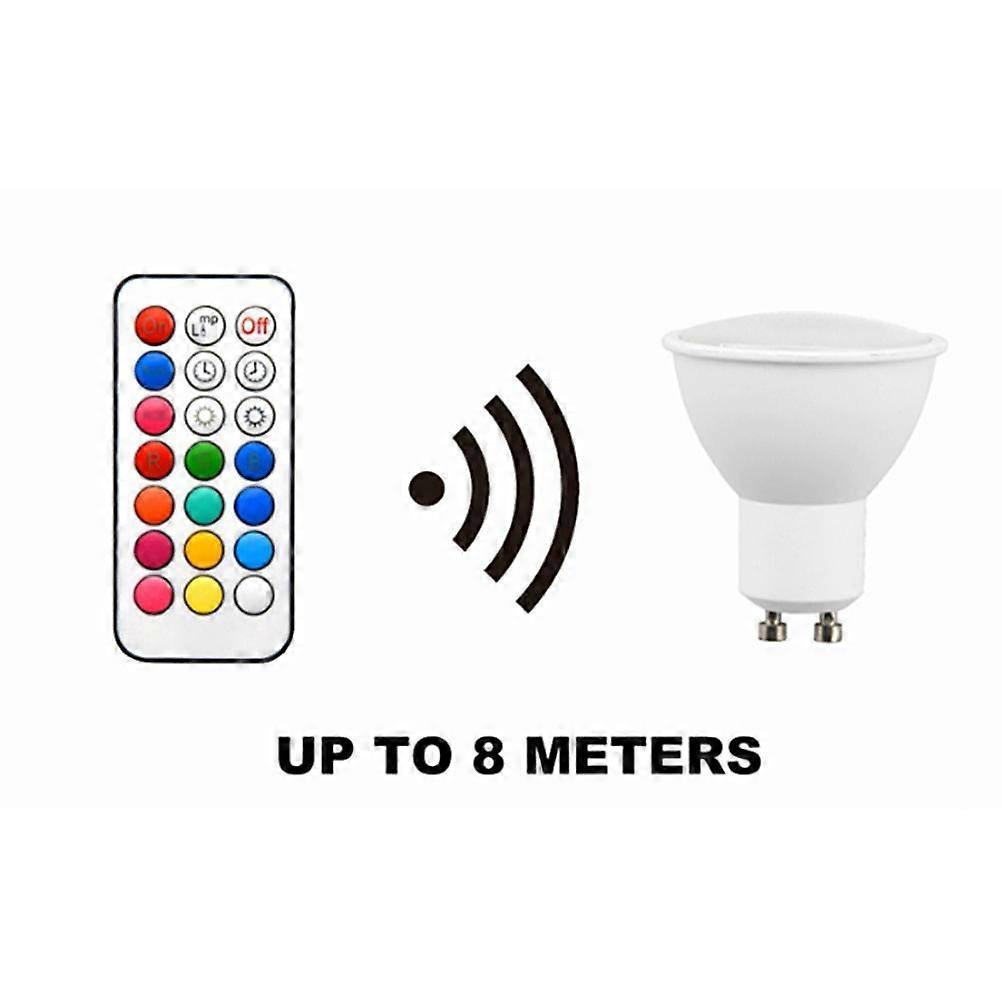GU10 LED Spotlight 3W RGB+W Colour Changing Light Remote Control Multi ...