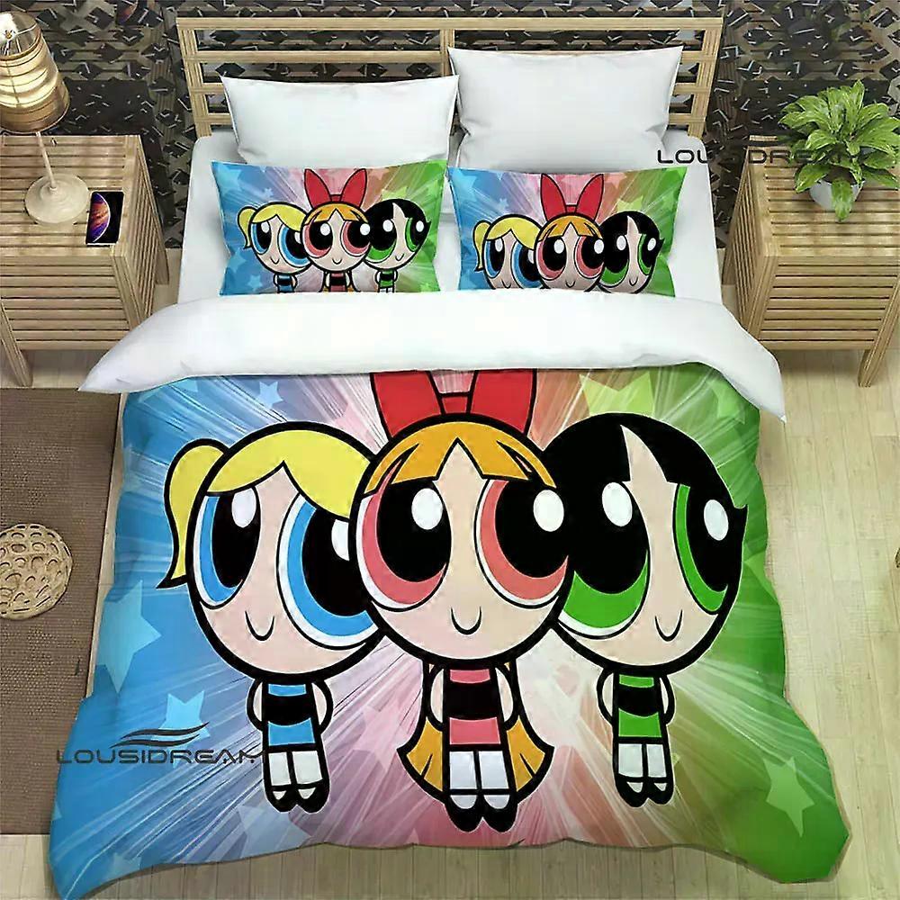 v1500 Bed Sheets P-Powerpuff-Girls Cartoon Bedding Sets exquisite bed ...