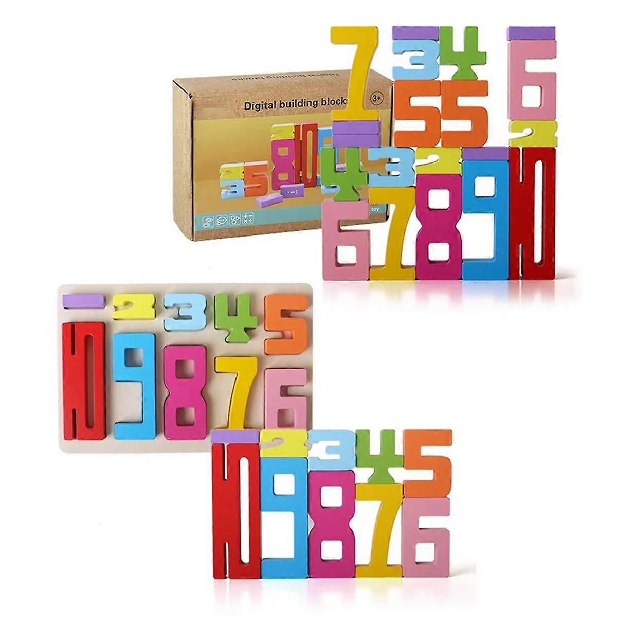 Number Stacking Blocks Wooden Building Blocks Toddler Toys Preschool ...