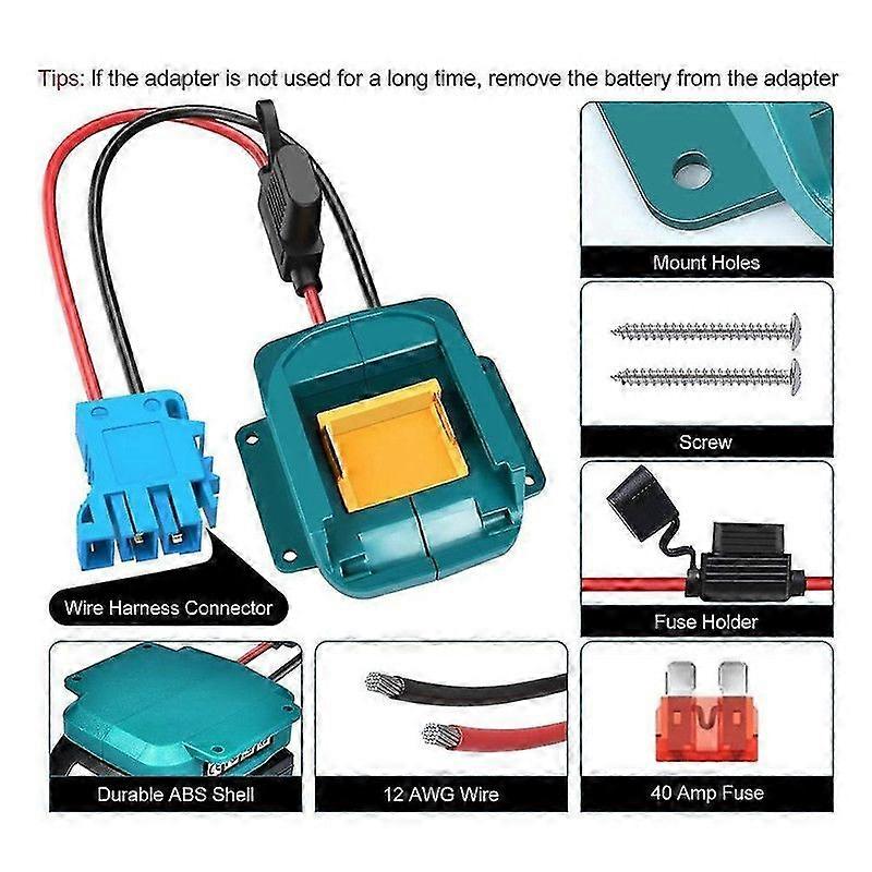 Power Wheel Adapter for 18V Battery with Wire Harness Connector & Fuse ...