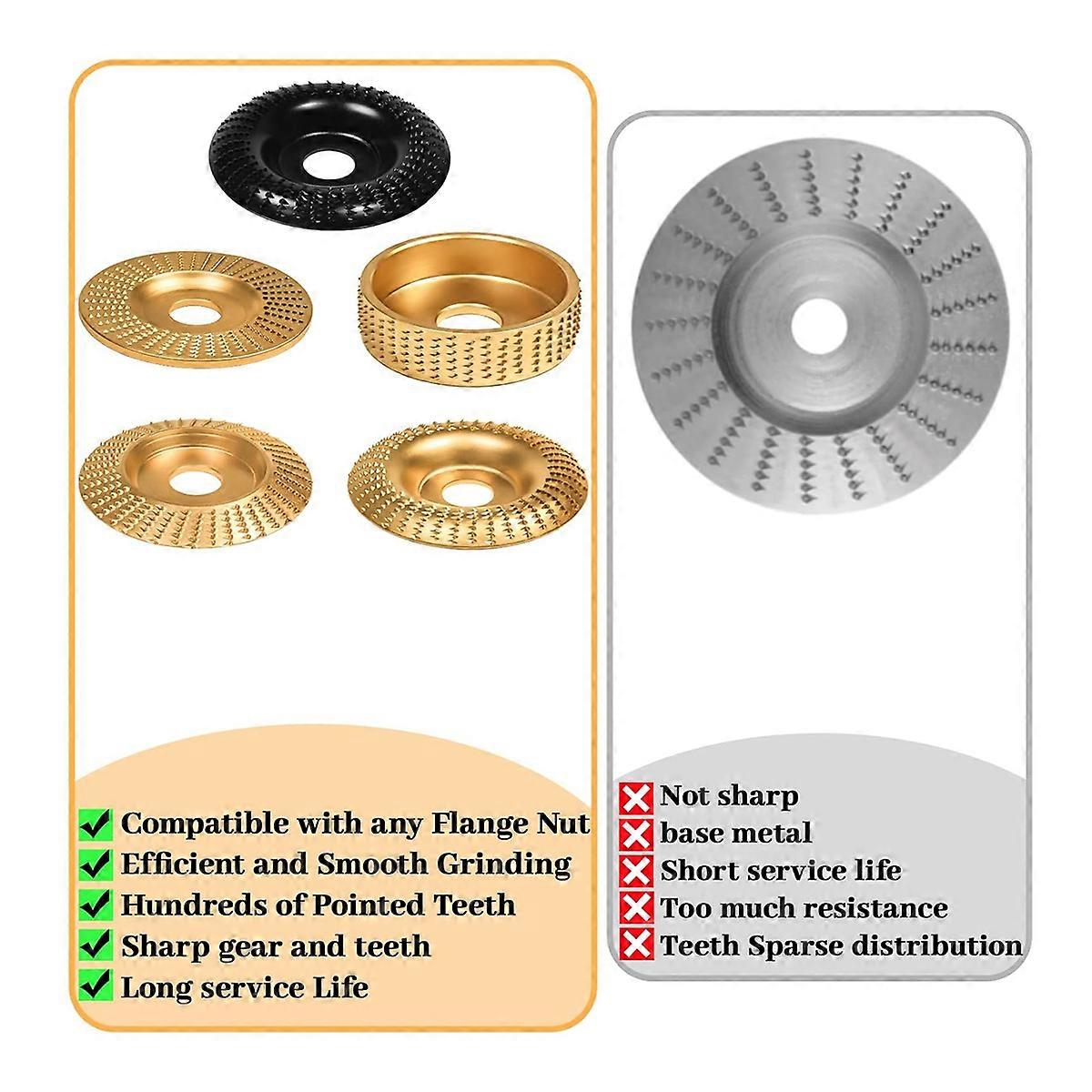 11Pcs Wood Carving Disc for 4Inch or 4 1/2Inch Angle Grinder, Angle ...