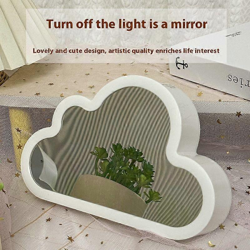 DIY Handmade Cloud Tulip Night Light Mirror Atmosphere Light Desktop Ornament, Battery Operated ...