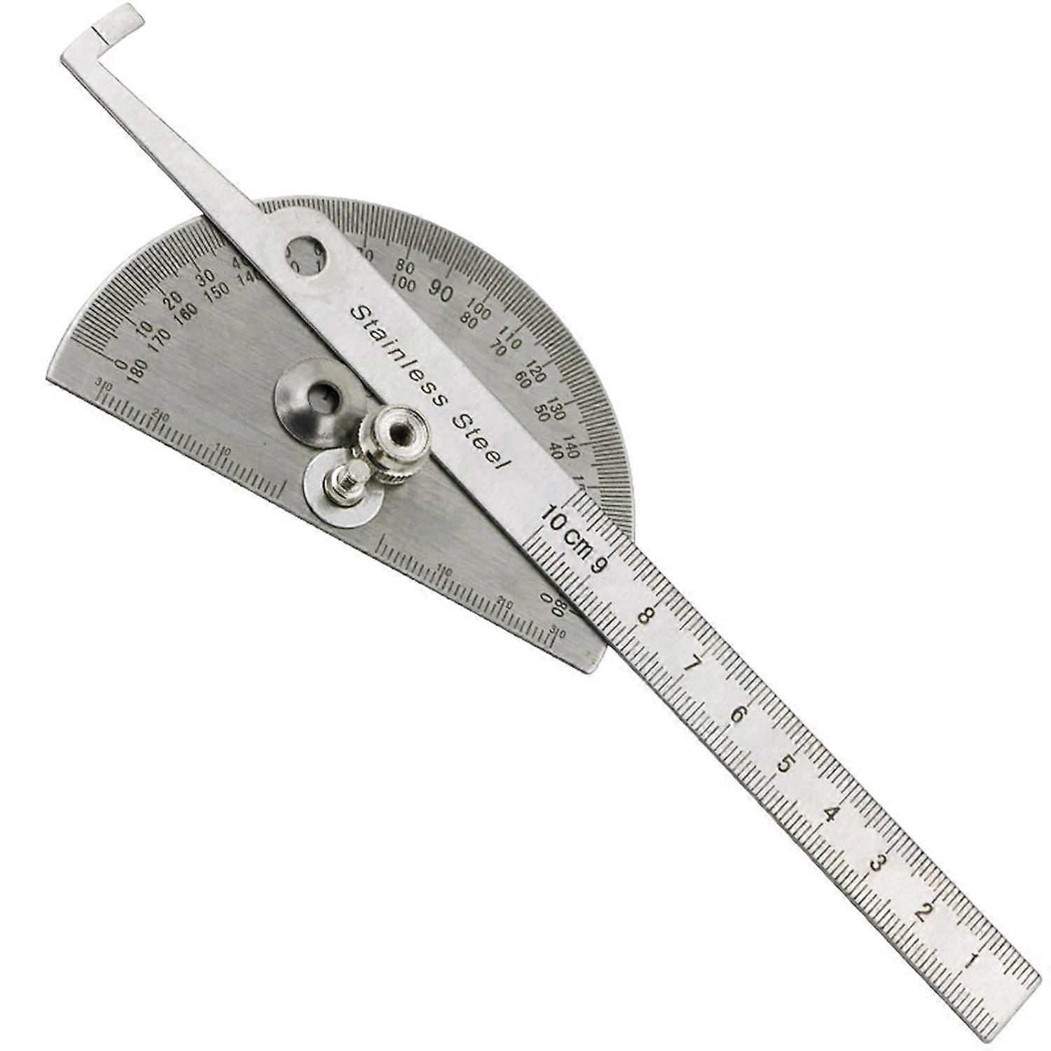 Detachable Rotary Protractor 0180 Degree Stainless Steel Machinist Tool ...