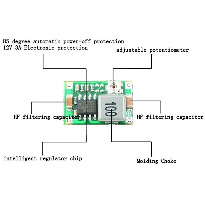 3A Mini DC-DC step down converter volt regulator 5V-23V to 3.3V 6V 9V ...