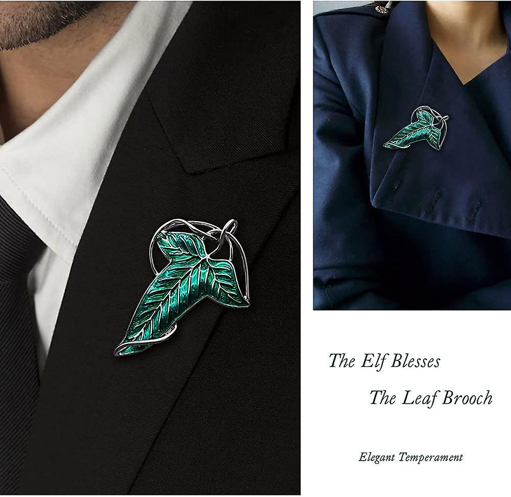 Elegant Elven Green Leaf Brooch Pins for Wormen Men Suit | Fruugo DK