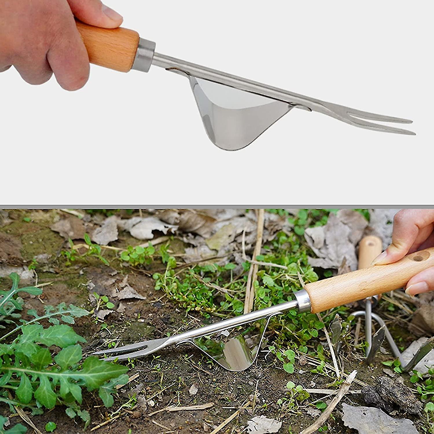 2 Pcs Wooden Handle Weeding Tool Garden Weeding Tool With Wooden Handle ...
