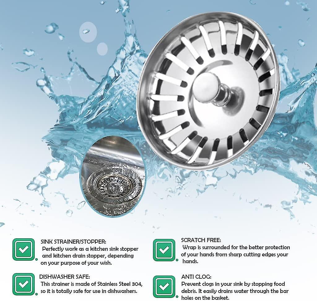 Stainless Steel Kitchen Sink Strainer Stopper, Dual Function Basket Strainer And Stopper | Sized ...