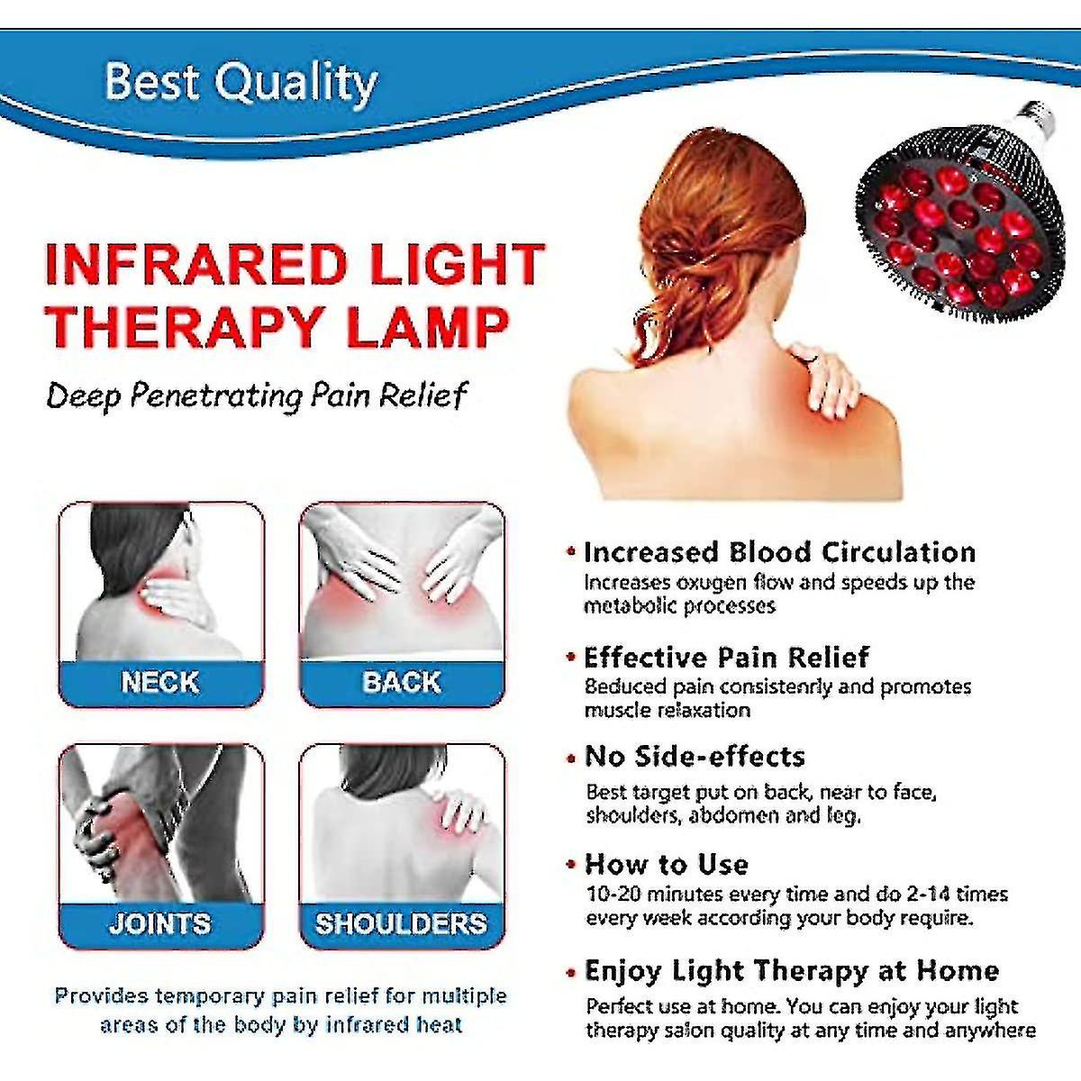 Red Light Therapy Lamp With Lamp Holder 660nm Red And 850nm Near ...