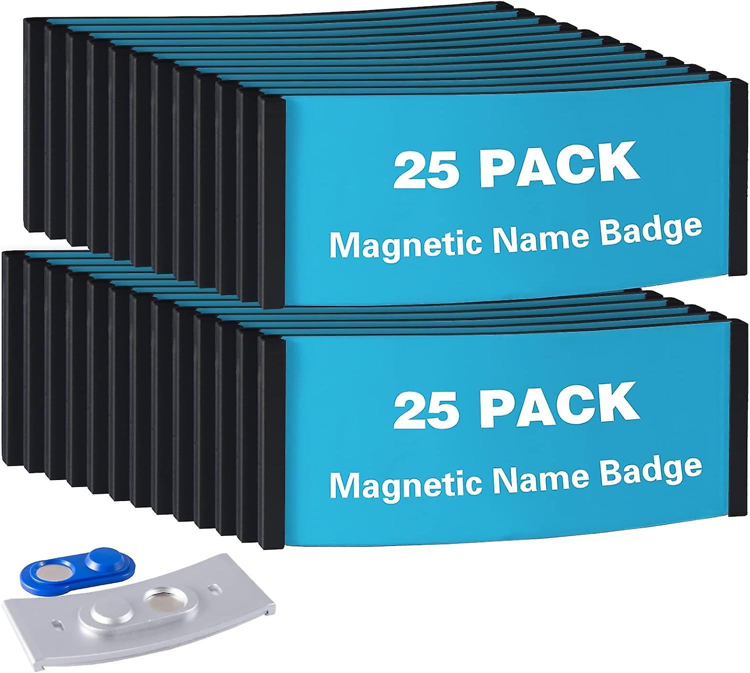 Pack of 10 Curve Magnetic Name Badges, Magnetic Badge Holders with ...