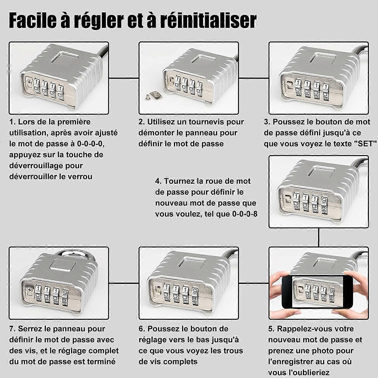 Large 4-Digit Combination Padlock with Big Password, [Simple and Safe ...