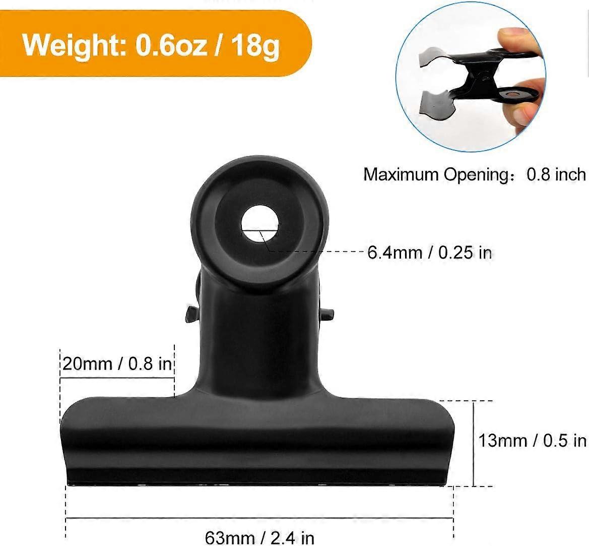 15 Pack Large Black Bulldog Binder Paper Clips/Metal Hinge Clip File ...