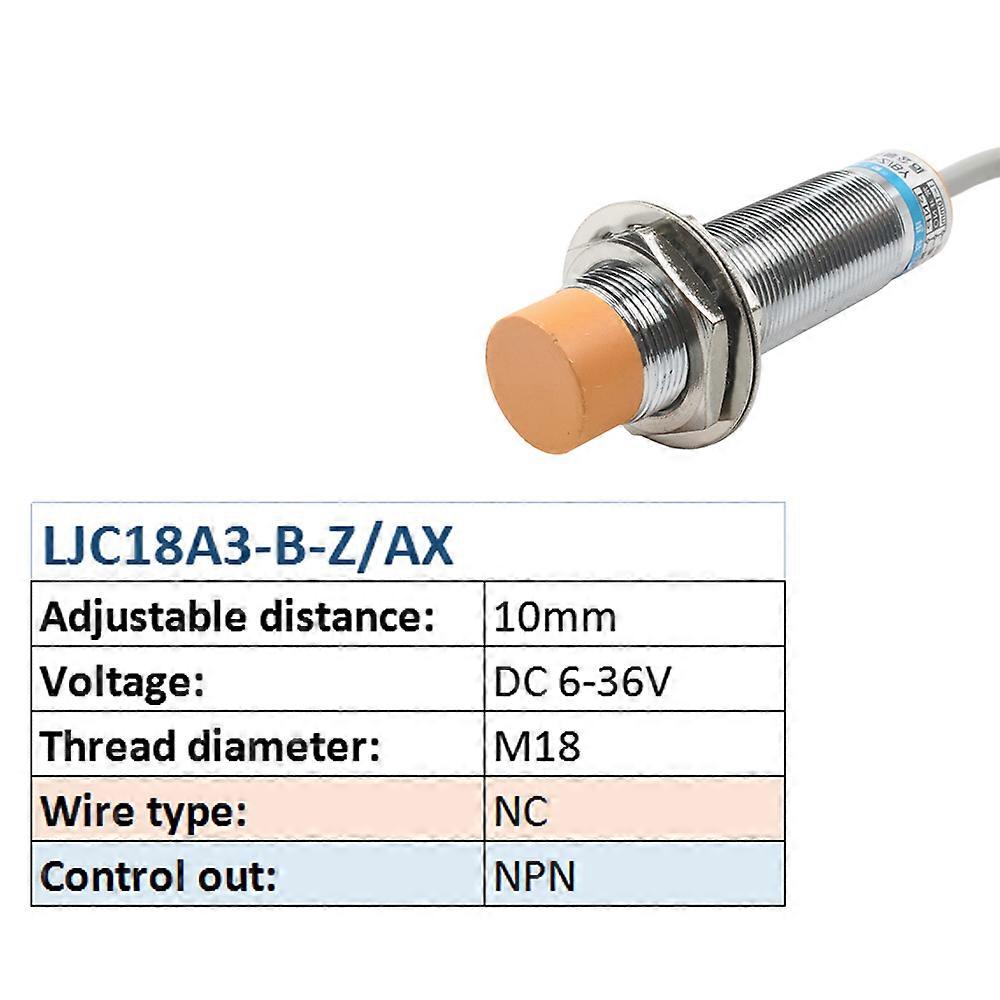 Capacitive LJC18A3 BX AX BY AY EZ DZ proximity switch PNP/NPN DC6V-36V AC90-250V distance: 10mm ...