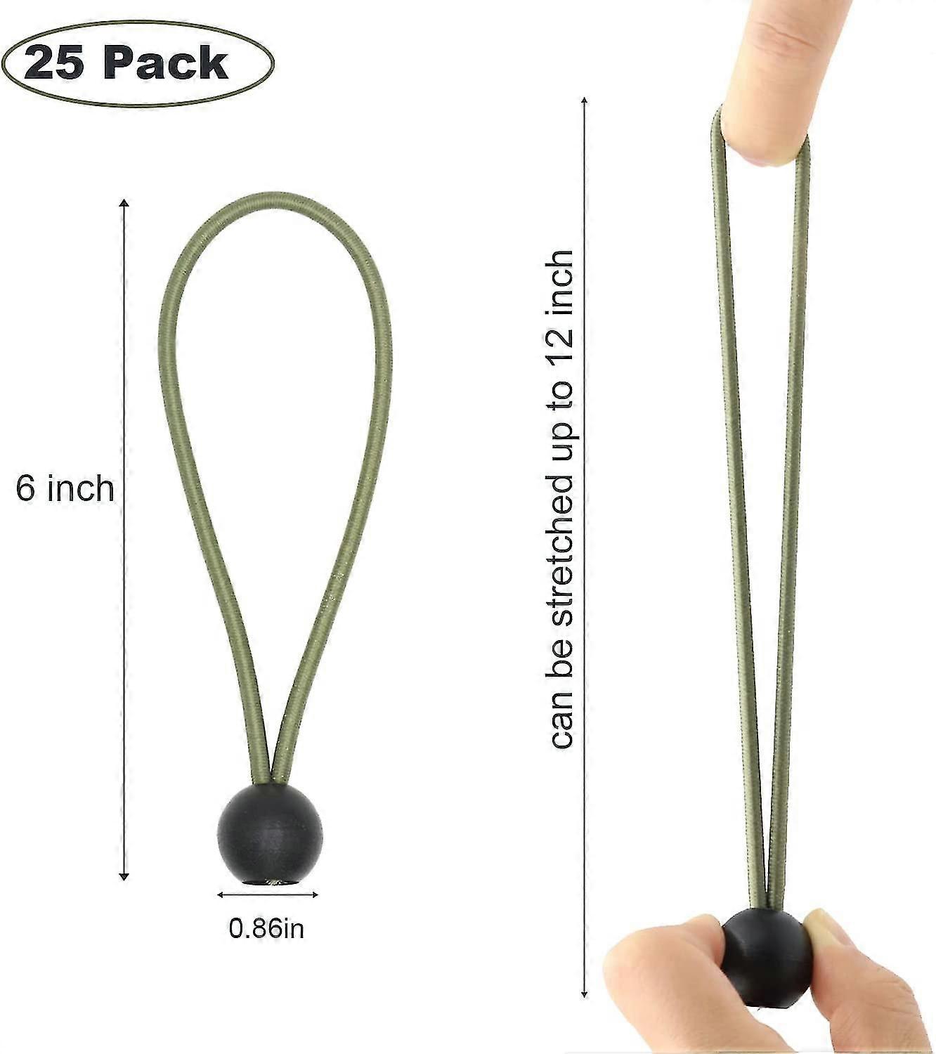 Bungee Cords 25 Pack, Bungee Cord With Balls 6 Inch Elastic String Uv ...