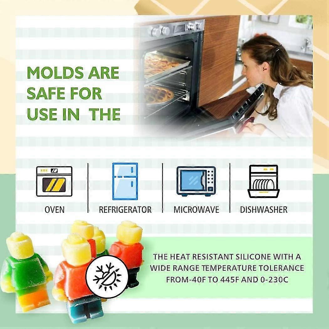 Bricks Mold,silicone Molds Set For Building Blocks And Robots Birthday ...