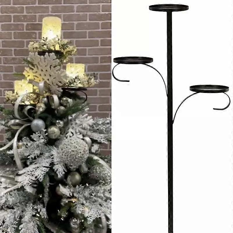 Black Triple Tree Topper,Triple Tree Topper Candle Holder for Christmas ...