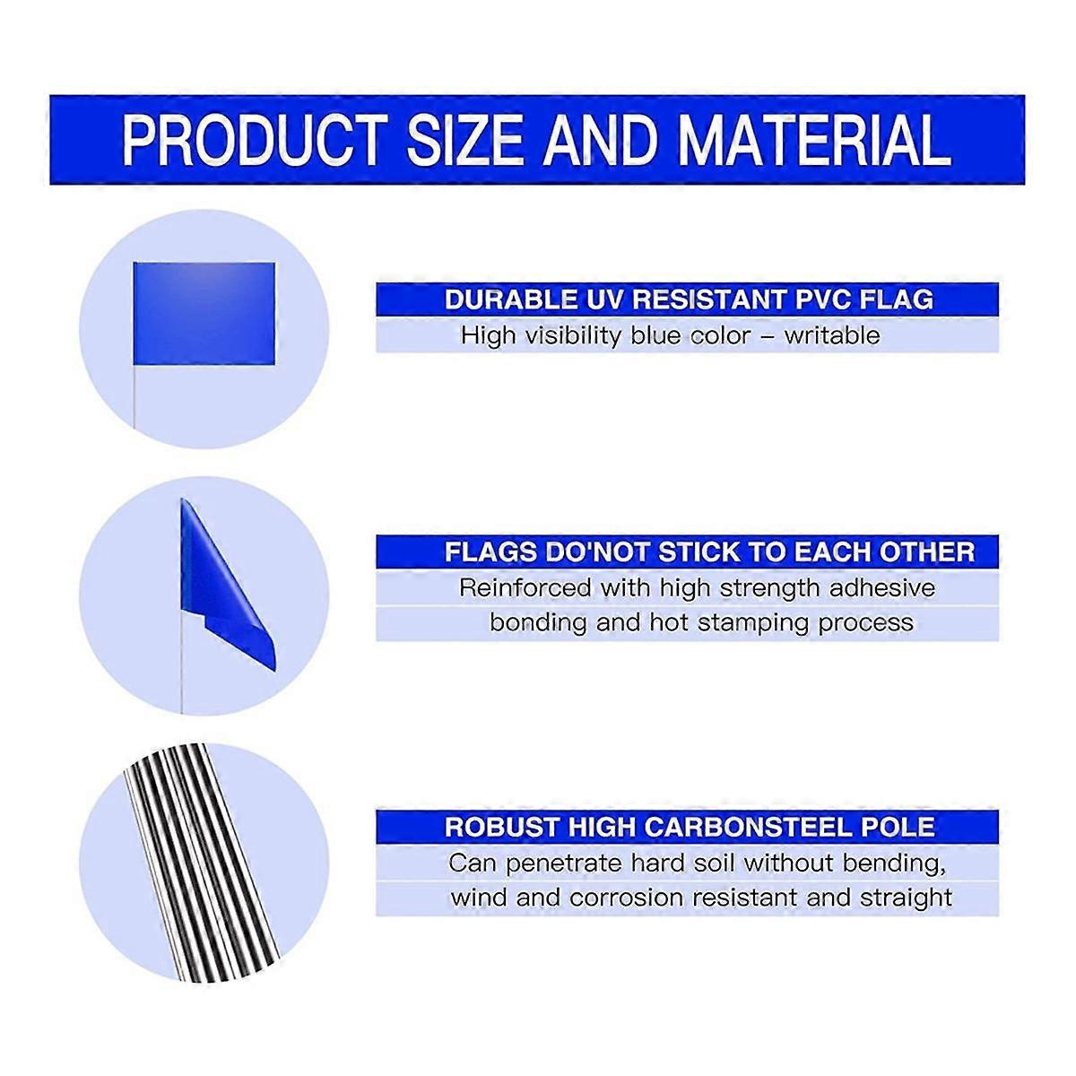 100Pack Marking Flags,Marker Flags for Lawn, 15x4x5 Inch Landscape Flgs ...