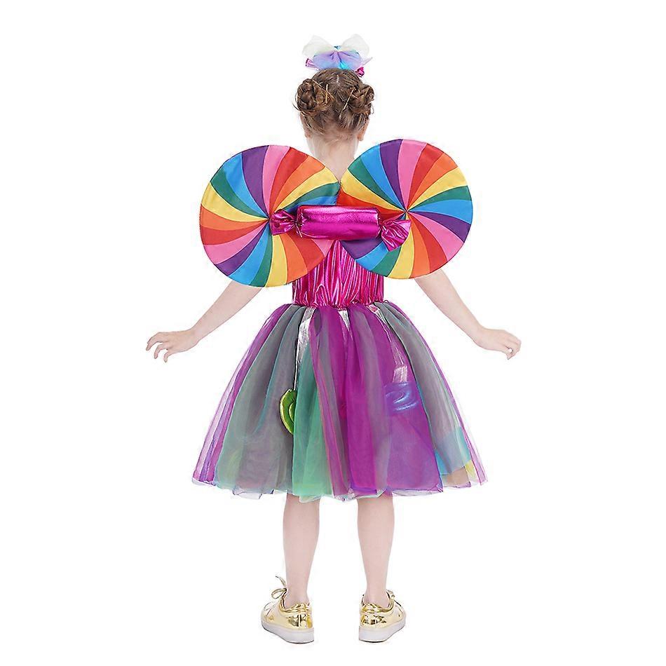 Children's Cute Rainbow Candy Princess Dress Girls Christmas Carnival ...
