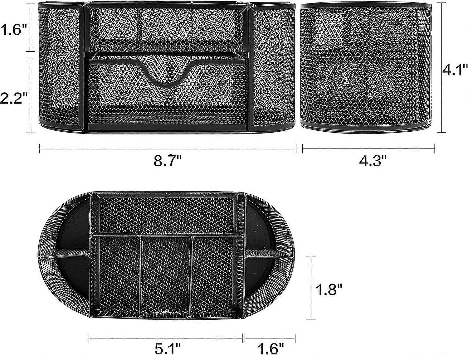 Mesh Desk Organizer Office Desktop Organizer with Drawer, Metal ...