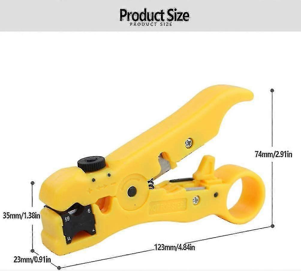 2pcs Coaxial And Data Cable Stripper (yellow),multipurpose Coaxial ...