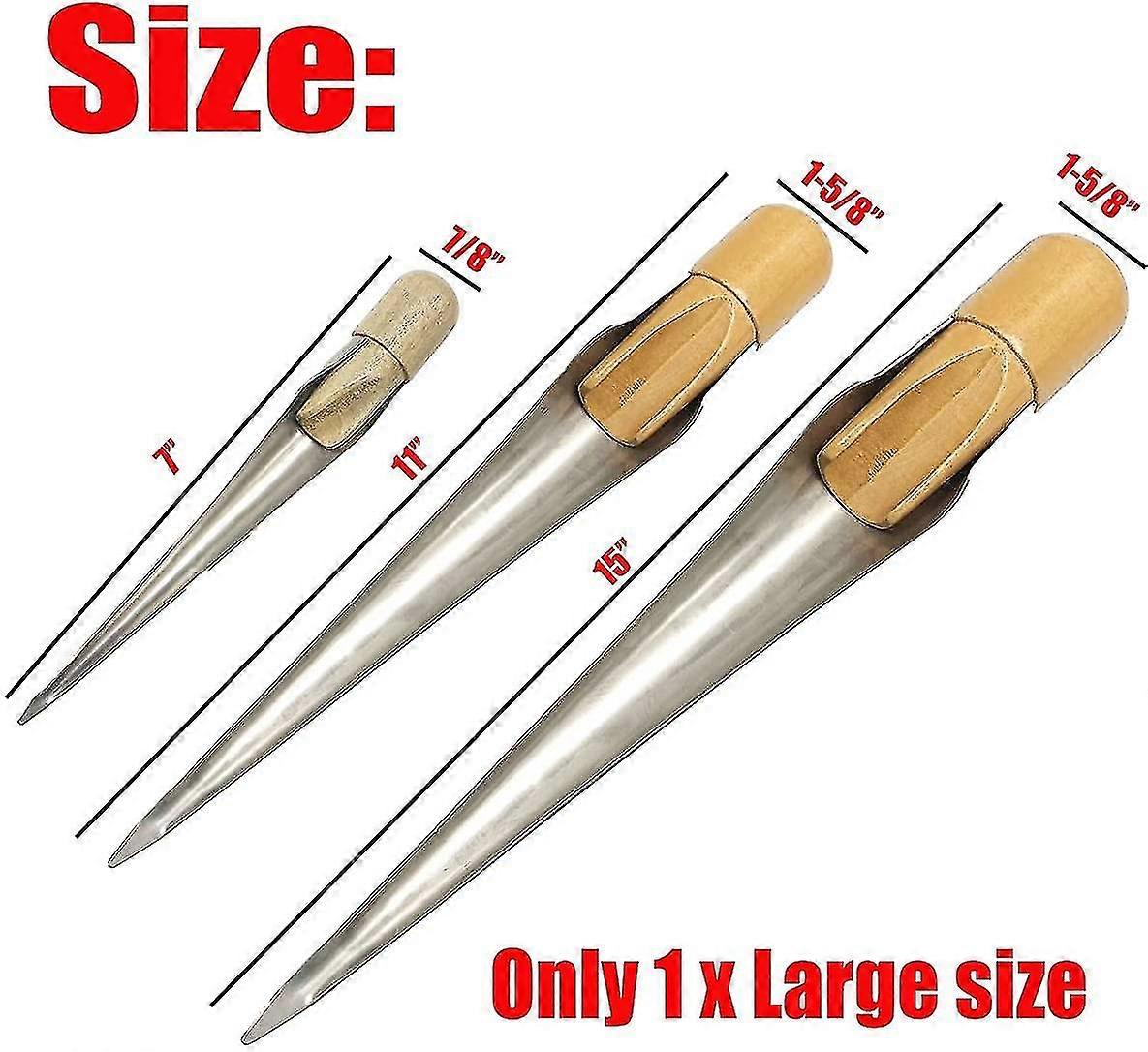 Marine Rope Splicing Spike Fid With Wood Handle, Swedish Style, 304 Stainless Steel For Line ...