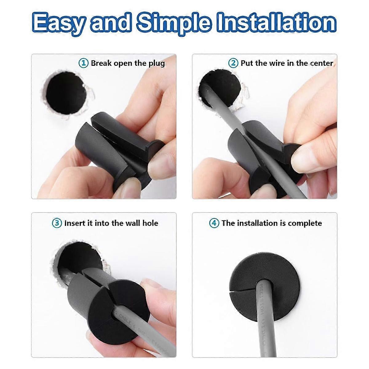 Cable Routing Kit, Wall Grommet for 1Inch Wall Hole, Cable Feed Through ...